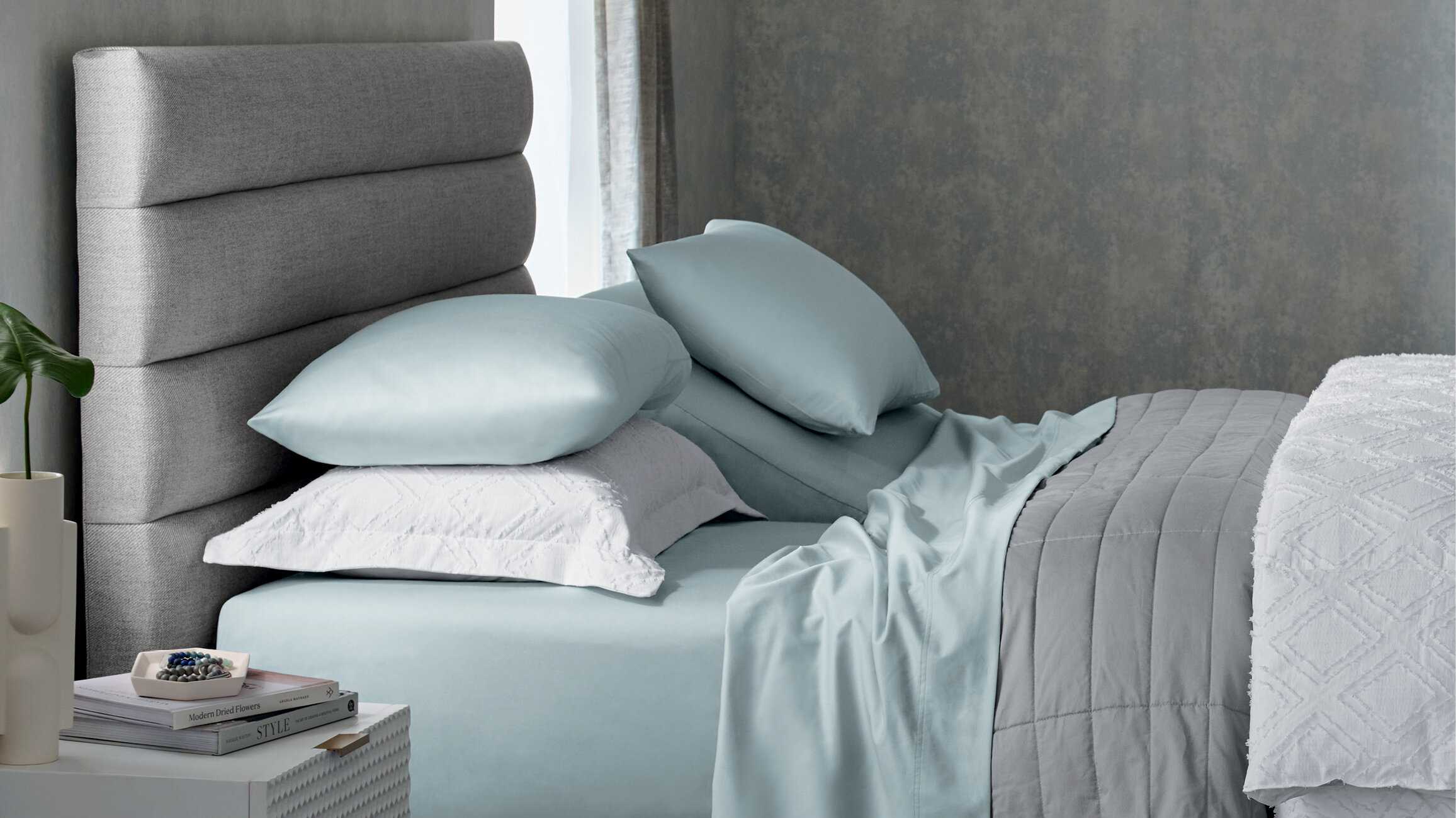 Horizontal Channel upholstered headboard Sleep Number